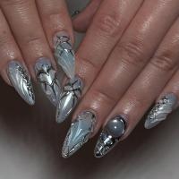 China Press On 3D Nails Ombre Private Label Almond Shape Long Nails for sale