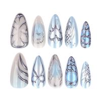 China Press On 3D Nails Ombre Private Label Almond Shape Long Nails for sale