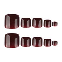 China Solid Color Press On Toenail Fake Nails 24pcs Glue / Adhesive for sale