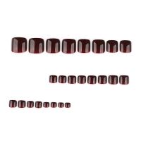 China Solid Color Press On Toenail Fake Nails 24pcs Glue / Adhesive for sale