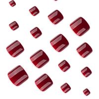 China Solid Red Press On Toenails Square Fake Press On Toenails FDA for sale