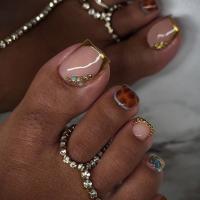 China FDA Rhinestones On Toe Nails Bling Bling Toe Nails Leopard Design for sale