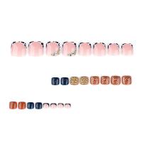 China 3D Design Square Press On Toenails Rhinestone Toenails Private Label for sale