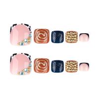 China 3D Design Square Press On Toenails Rhinestone Toenails Private Label for sale