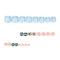 China Square Print Designs Nail Art False Toe Nails 3D Rhinestone for sale