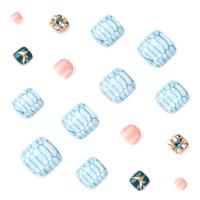 China Square Print Designs Nail Art False Toe Nails 3D Rhinestone for sale
