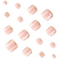 China ABS French Tip Toenail Flowers Design Press On Toenail Print Bulk Order for sale