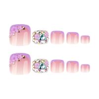 China 3D Glossy False French Toe Nails ABS French Manicure False Toe Nails for sale