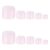 China FDA French Tip Toenails Press On 24pcs Fake French Toe Nails for sale
