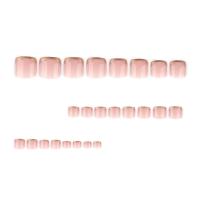 China Gentle French Tip Press On Toenails Square Glossy Toenail Fake Nails for sale