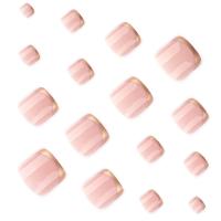 China Gentle French Tip Press On Toenails Square Glossy Toenail Fake Nails for sale