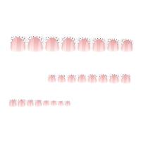 China Glossy Square Shape Toe Nails Polka Dot Square Shaped Toenails for sale
