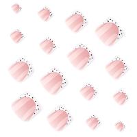 China Glossy Square Shape Toe Nails Polka Dot Square Shaped Toenails for sale