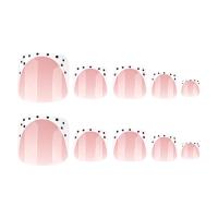 China Glossy Square Shape Toe Nails Polka Dot Square Shaped Toenails for sale