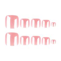 China Bright Pink Toenails Glossy Holographic Design Stick On Toenails for sale