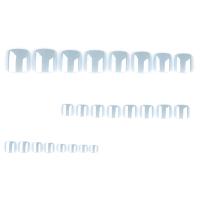 China Square Solid Blue Press On Toenails Holographic Glossy Design for sale