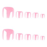 China Holographic False French Toe Nails ABS Standard Stick On French Toe Nails for sale