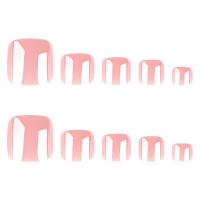 China Solid Color Square French Toe Nails FDA Rhinestones On Toe Nails for sale