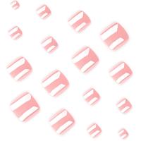 China Solid Color Square French Toe Nails FDA Rhinestones On Toe Nails for sale