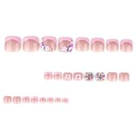 China Reusable Square Press On Toenails 3D Rhinestone Design Sturdy for sale