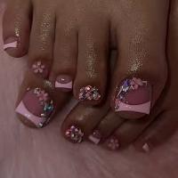 China Reusable Square Press On Toenails 3D Rhinestone Design Sturdy for sale