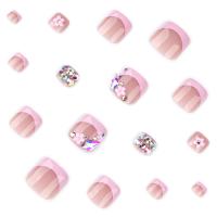China Reusable Square Press On Toenails 3D Rhinestone Design Sturdy for sale