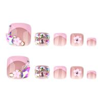 China Reusable Square Press On Toenails 3D Rhinestone Design Sturdy for sale