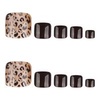 China Leopard Print Fake French Toe Nails FDA Toenail Fake Nails Girly for sale