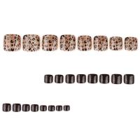 China Leopard Print Fake French Toe Nails FDA Toenail Fake Nails Girly for sale