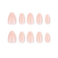 China Girly FDA Pink Press On Nails Standard Almond Glossy Fake Nails for sale