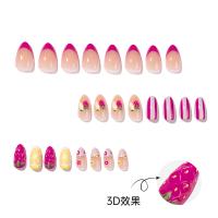 China Fruit Pattern Press On Nails Glossy Private Label Long Almond Nails for sale