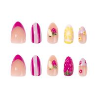 China Fruit Pattern Press On Nails Glossy Private Label Long Almond Nails for sale