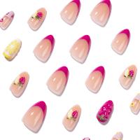 China Fruit Pattern Press On Nails Glossy Private Label Long Almond Nails for sale