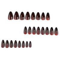 China Burgundy Almond Shape Ombre Nails High Shine Ombre Almond Nails for sale