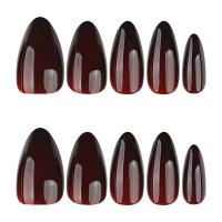 China Burgundy Almond Shape Ombre Nails High Shine Ombre Almond Nails for sale