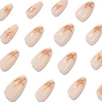 China Long Almond Pattern Artifical Nails Star Design 24 Pcs Long Lasting Wear for sale