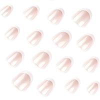 China Luxury White Gitter French Tip Fake Nails Quick Application And Removal for sale