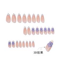 China 3D Design Long Almond French Tip False Nails Flower Private Label Service for sale