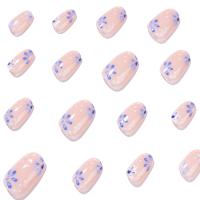China Medium Almond Flower Design Pattern Press On Nails Gentle On Natural Nails for sale