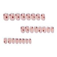 China Medium Square Polka Dot Design Pattern Flase Nails Instant Manicure for sale