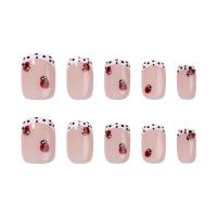 China Medium Square Polka Dot Design Pattern Flase Nails Instant Manicure for sale