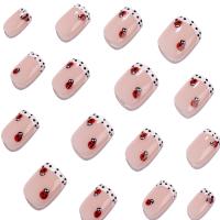 China Medium Square Polka Dot Design Pattern Flase Nails Instant Manicure for sale