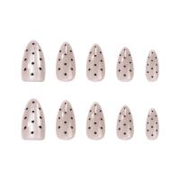 China ABS Dot Design On Nails FDA Long Almond Nails Long Lasting Wear for sale