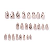 China ABS Dot Design On Nails FDA Long Almond Nails Long Lasting Wear for sale