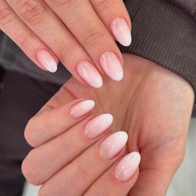 China Minimalist French Ombre Press On Nails 24pcs Gradient Fake Nails for sale