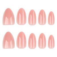 China Minimalist Solid Color Fake Nails Glossy Medium Almond Fake Nails for sale
