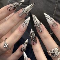 China Y2K Press On Nails Rhinestone 24Pcs Jeweled Press On Nails FDA Approval for sale