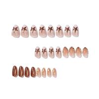 China Long Almond Star Finish 3D Artifical Nails 24pcs Easy To Apply for sale