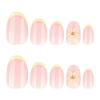 China FDA Long Almond Shaped Nails 24pcs Yellow French Tip 3D Nails for sale