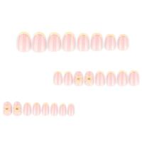China FDA Long Almond Shaped Nails 24pcs Yellow French Tip 3D Nails for sale